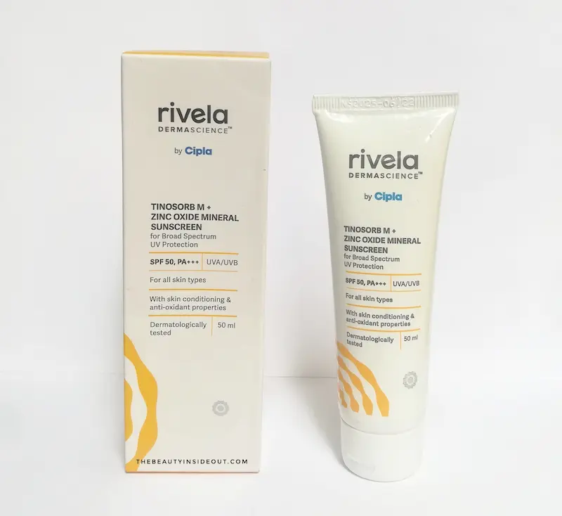 Cipla Rivela Dermascience Tinosorb M + Zinc Oxide Mineral Sunscreen Review