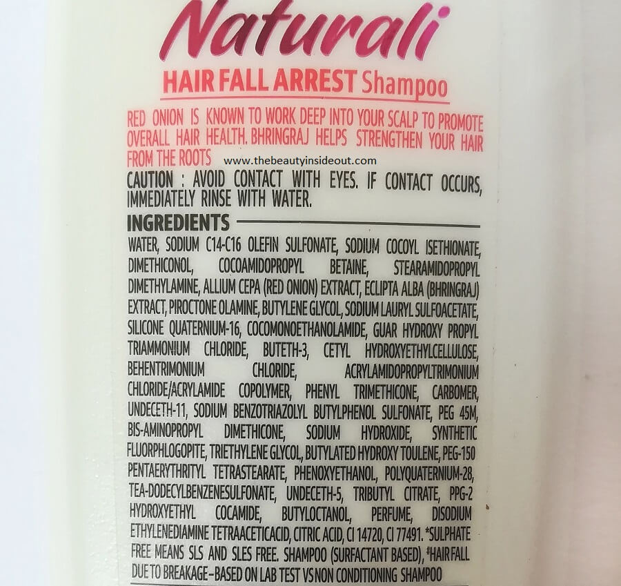 Naturali Hair Fall Arrest Shampoo with Onion & Bhringraj Review